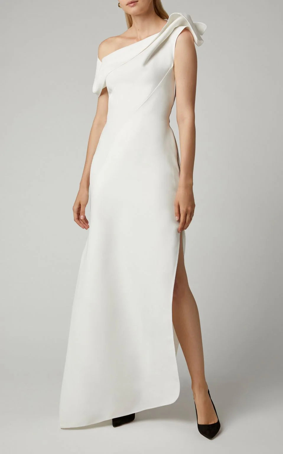 Slinger White Bridal Gown – Modern Asymmetric Dress by Maticevski – Nadia's